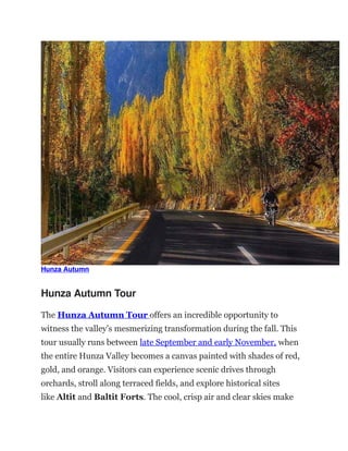 Hunza Autumn Tour.Skardu Autumn Tour. Pakistan Autumn Tour | PDF