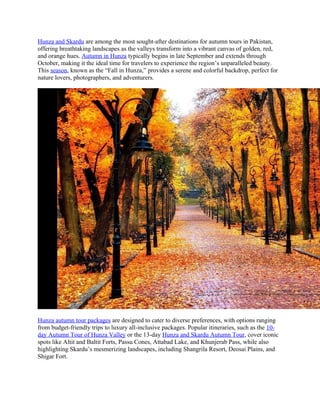 Hunza Autumn Tour. Skardu Autumn Tour. Pakistan Autumn Tour | DOCX