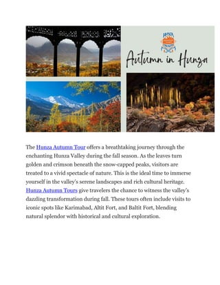 Hunza Autumn Tour. Pakistan Autumn Tour | PDF