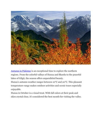 Hunza Autumn Tour. Pakistan Autumn Tour | PDF