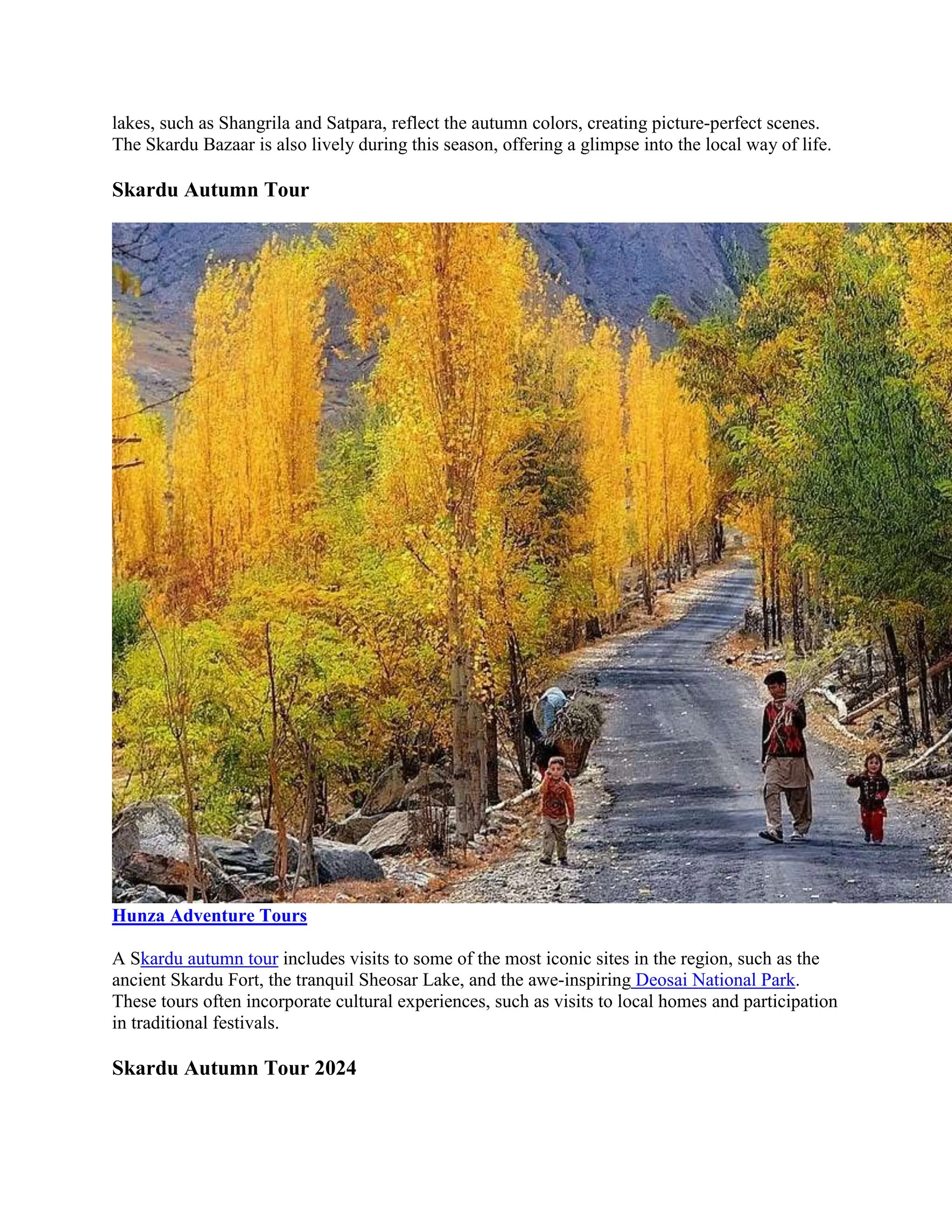 Hunza Autumn Tour 2024. Hunza Autumn Tour | PDF