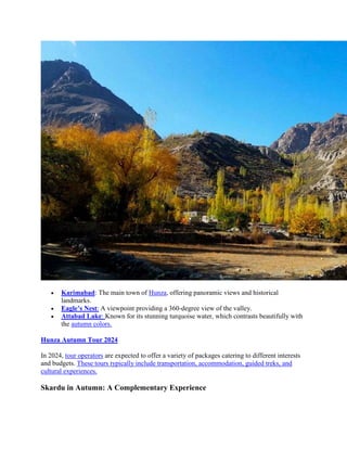 Hunza Autumn Tour 2024.Hunza Autumn Tour | PDF
