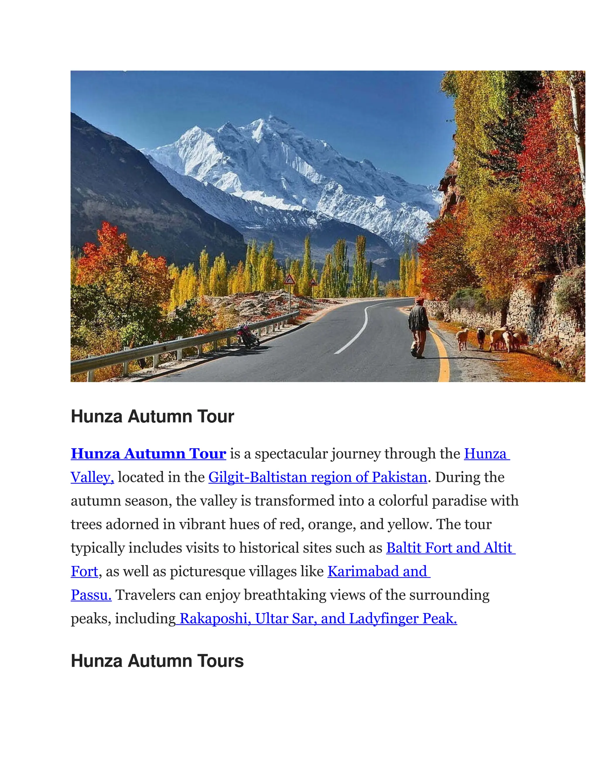 Hunza Autumn Tour , Hunza Autumn Tour, Skardu Autumn Tour | DOCX
