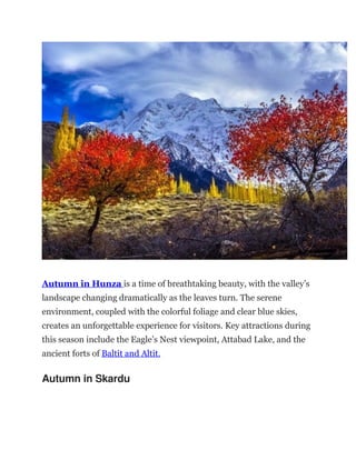 Hunza Autumn Tour , Hunza Autumn Tour, Skardu Autumn Tour | DOCX