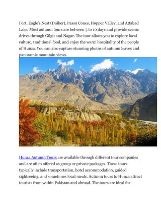 Hunza Autumn Tour 2025. Pakistan Autumn Tour | DOCX