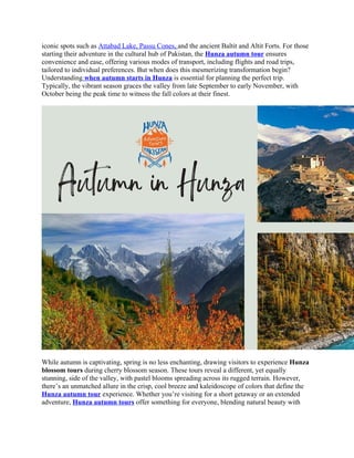 Hunza Autumn Tours.Skardu Autumn Tour. Paksitan Autumn Tour | PDF