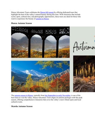 Skardu Autumn Tour. Hunza Autumn Tours, Pakistan Autumn Tour | DOCX