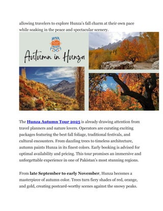 Hunza in autumn. Hunza Autumn Tours. Pakistan Autumn Tour | PDF