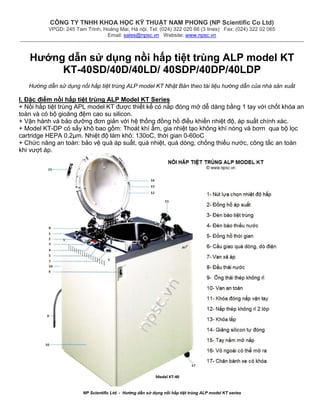 Hướng dẫn sử dụng nồi hấp tiệt trùng ALP model KT Series | PDF