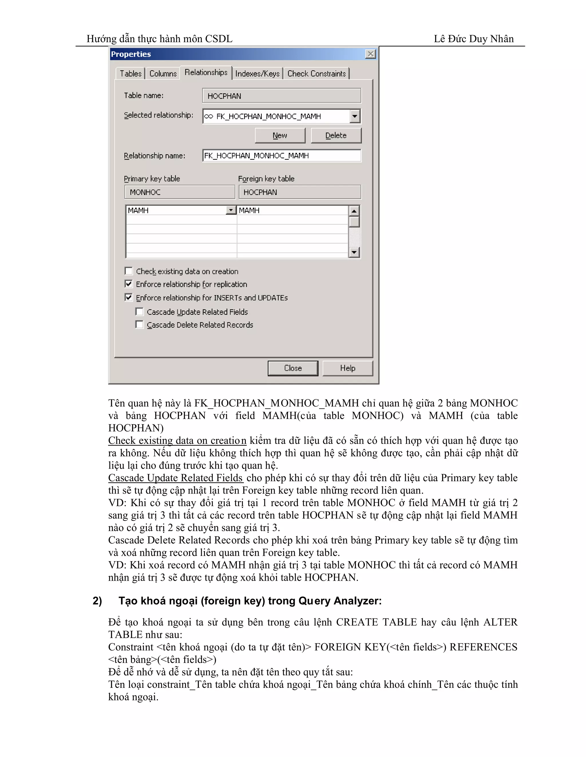 Huong Dan Su Dung Sql Server | PPT