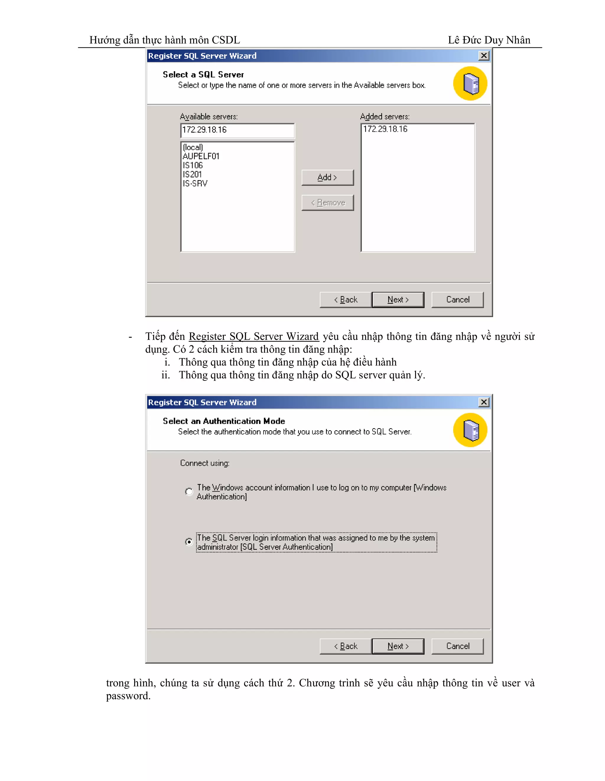 Huong Dan Su Dung Sql Server | PPT