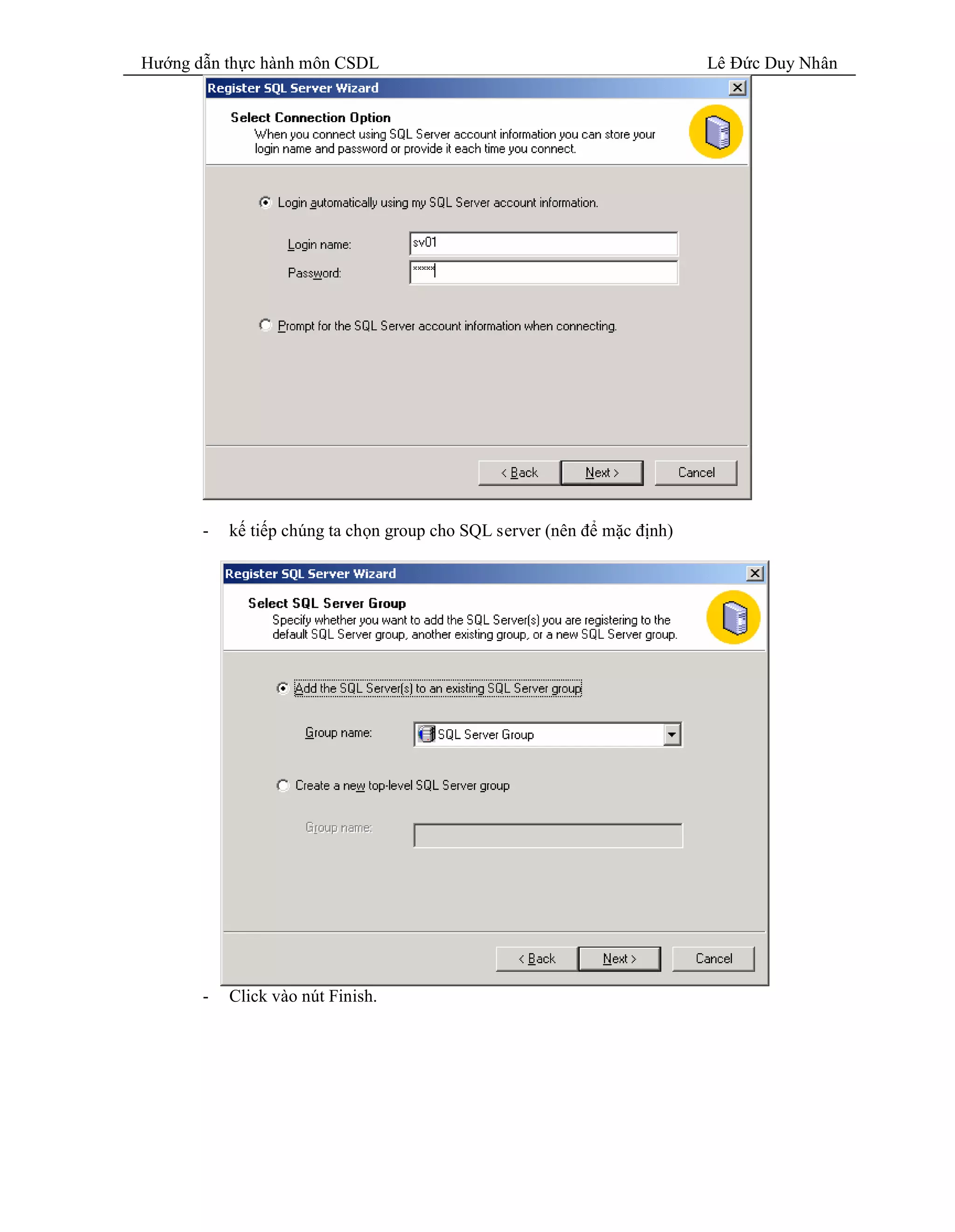Huong Dan Su Dung Sql Server | PPT