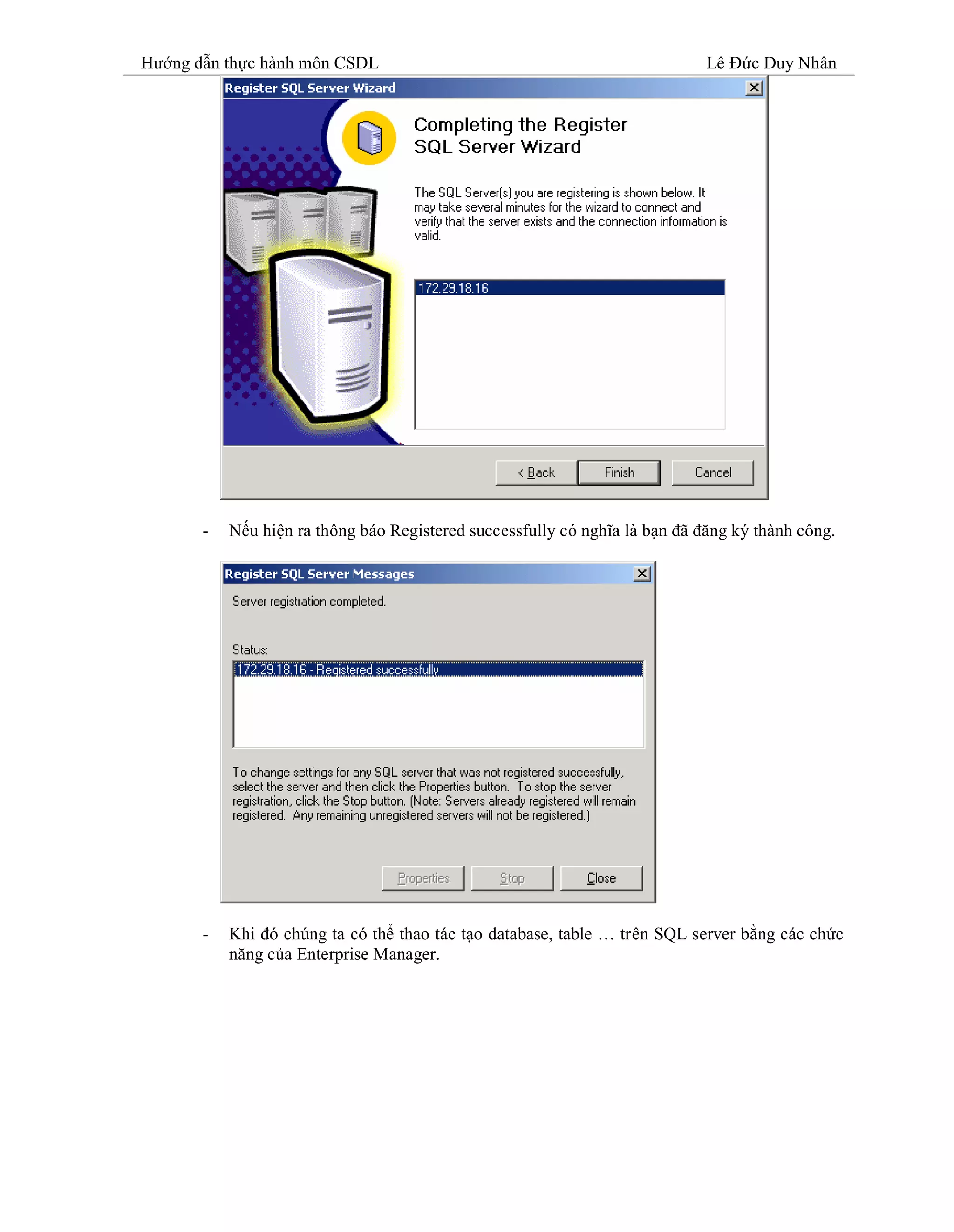 Huong Dan Su Dung Sql Server | PPT