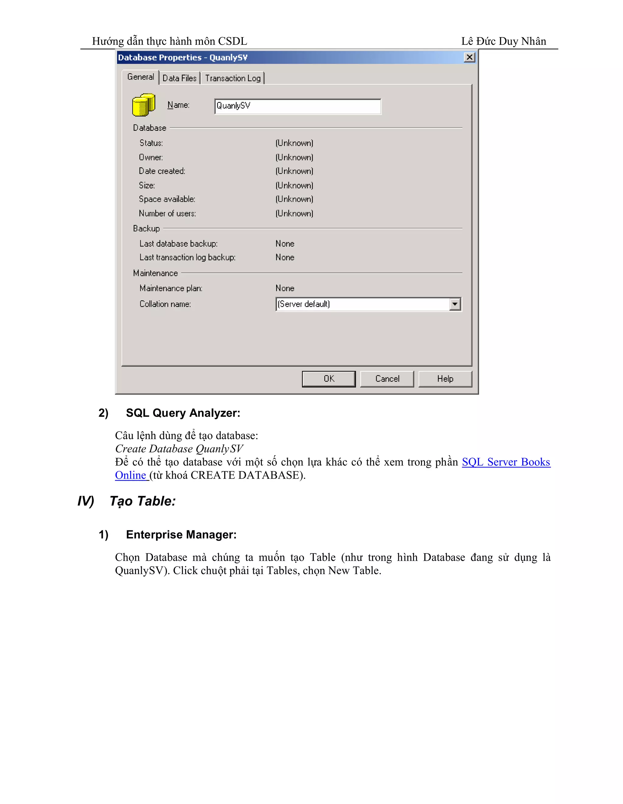 Huong Dan Su Dung Sql Server | PPT