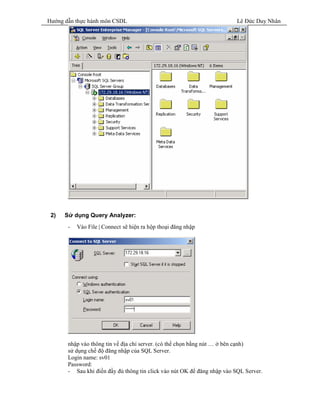 Huong Dan Su Dung Sql Server | PDF