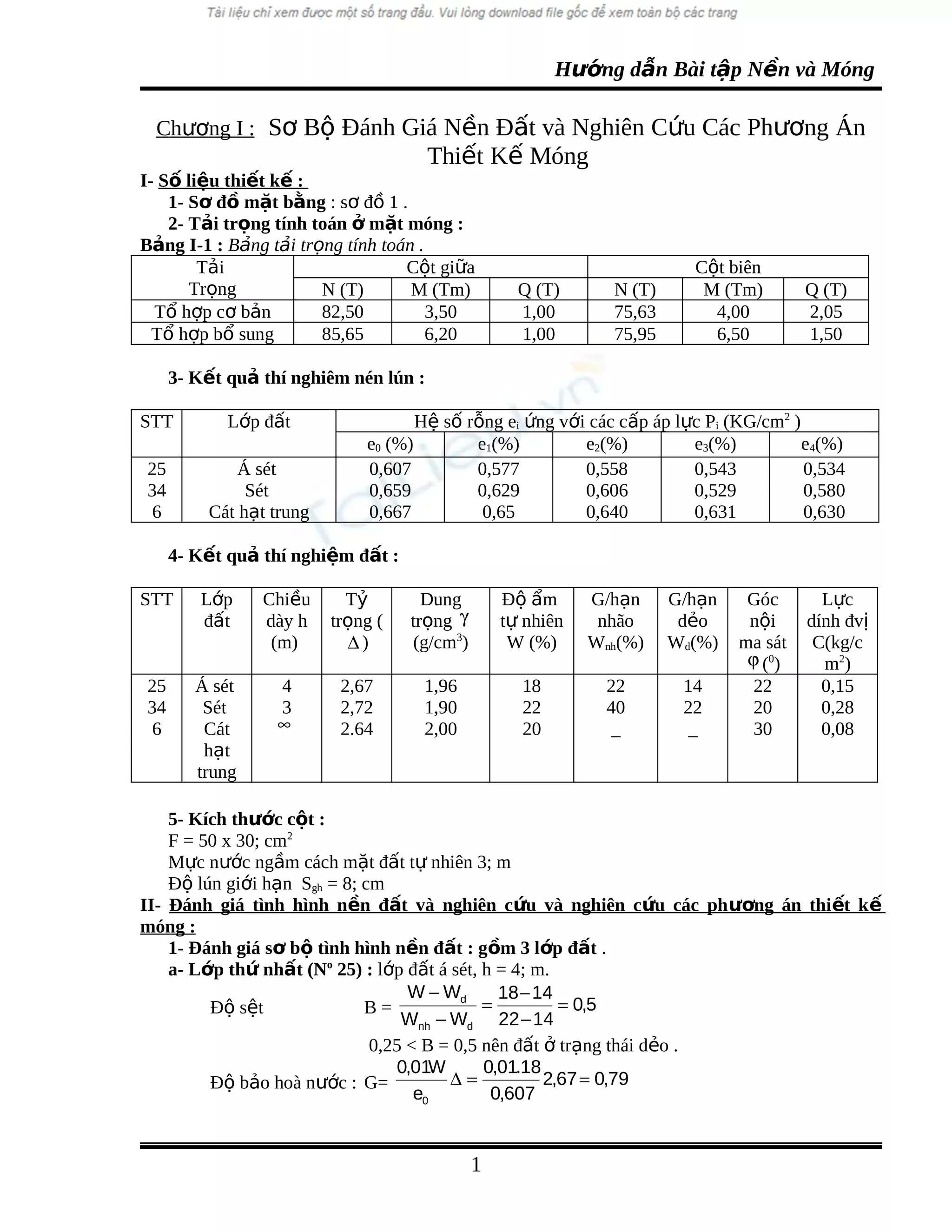 Huong dan bai tap nen mong | PDF