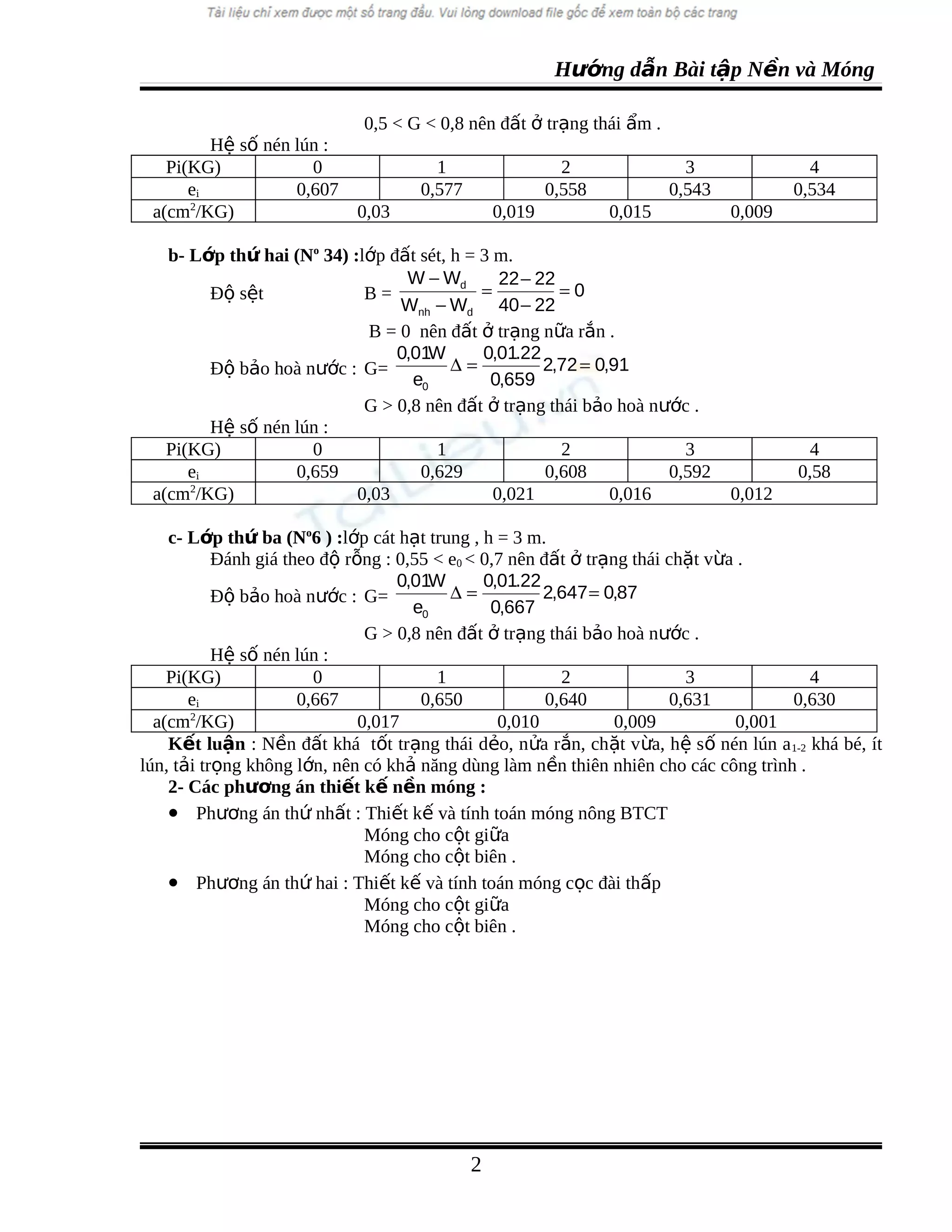 Huong dan bai tap nen mong | PDF