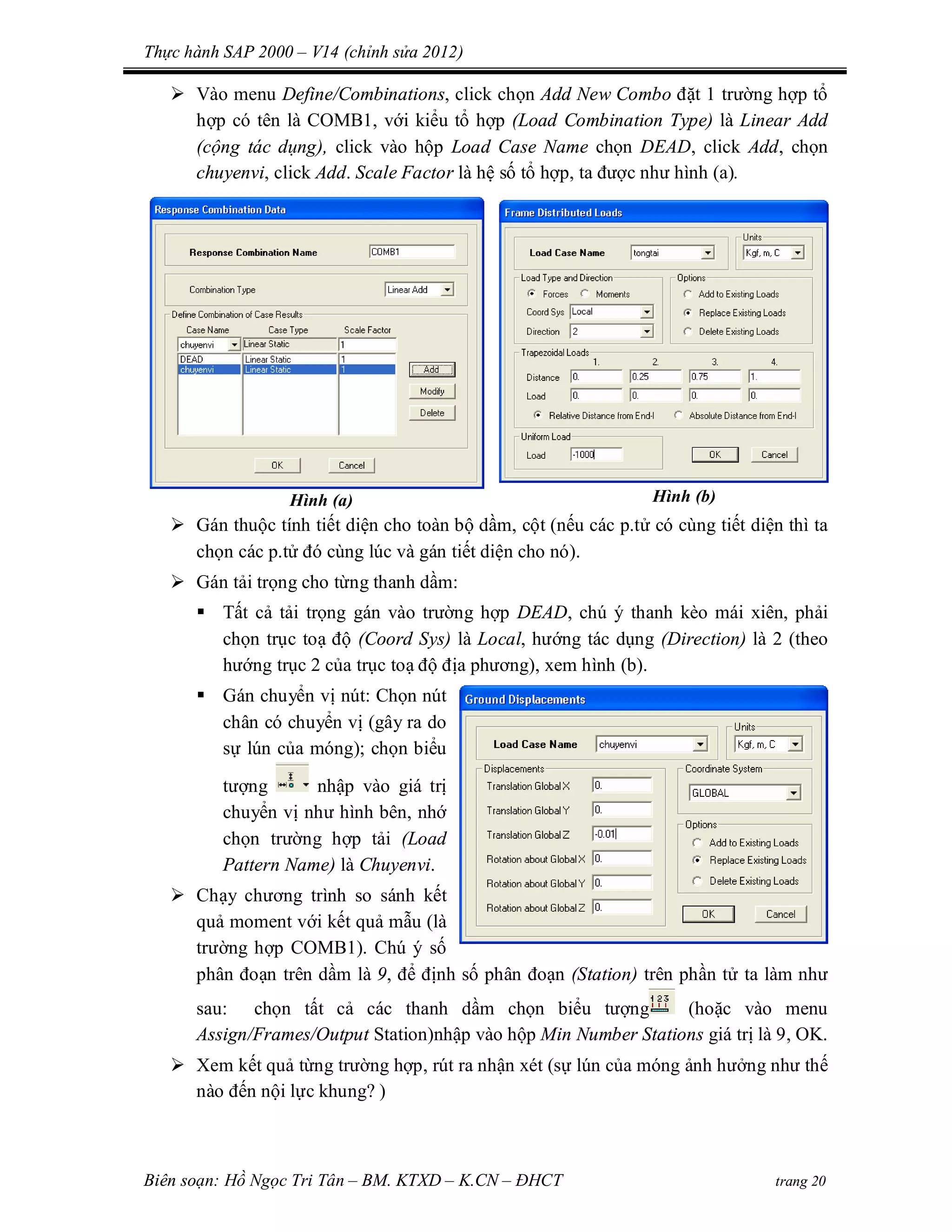 Huong dan cac bai tap mau sap2000 v14 | PDF
