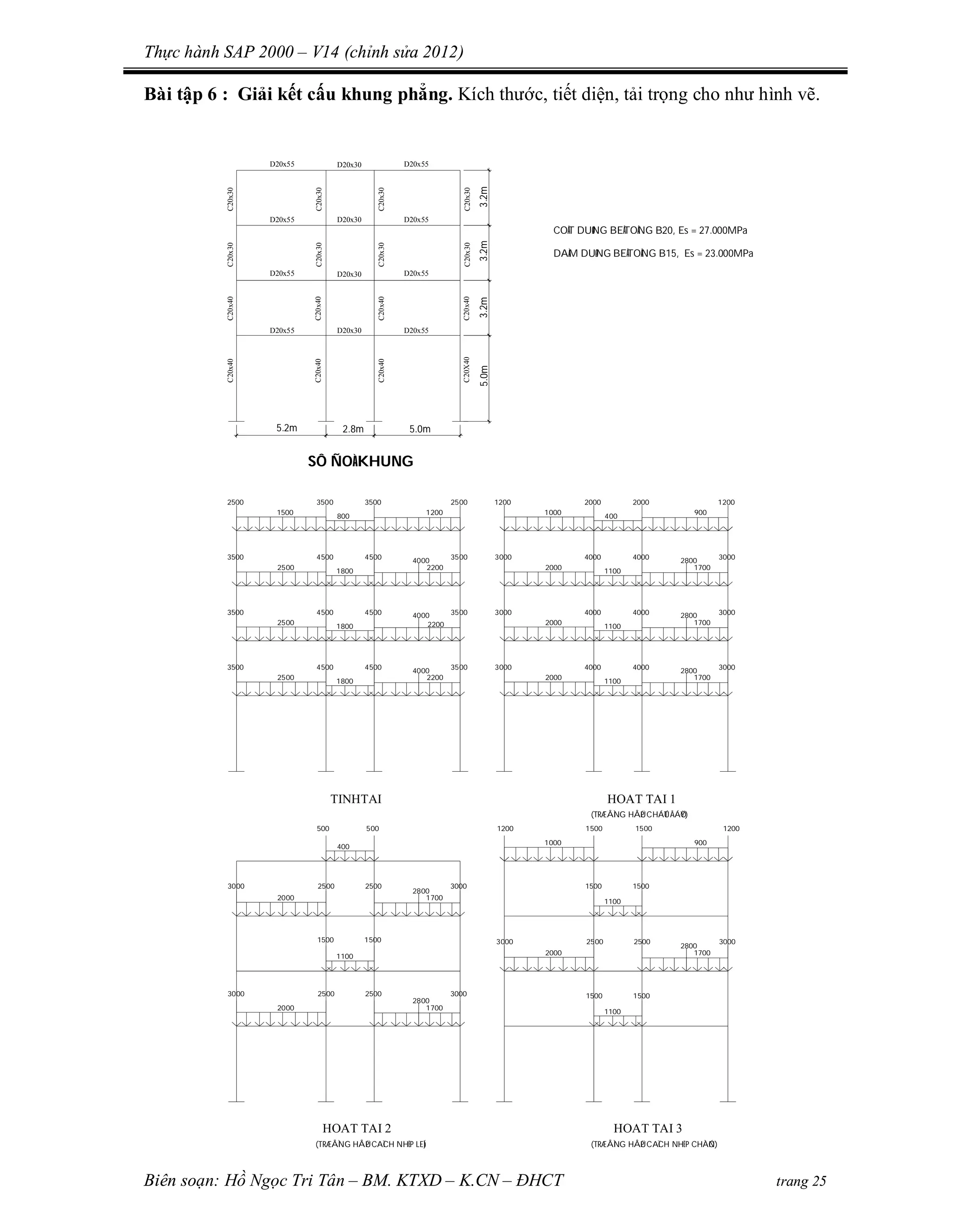 Huong dan cac bai tap mau sap2000 v14 | PDF