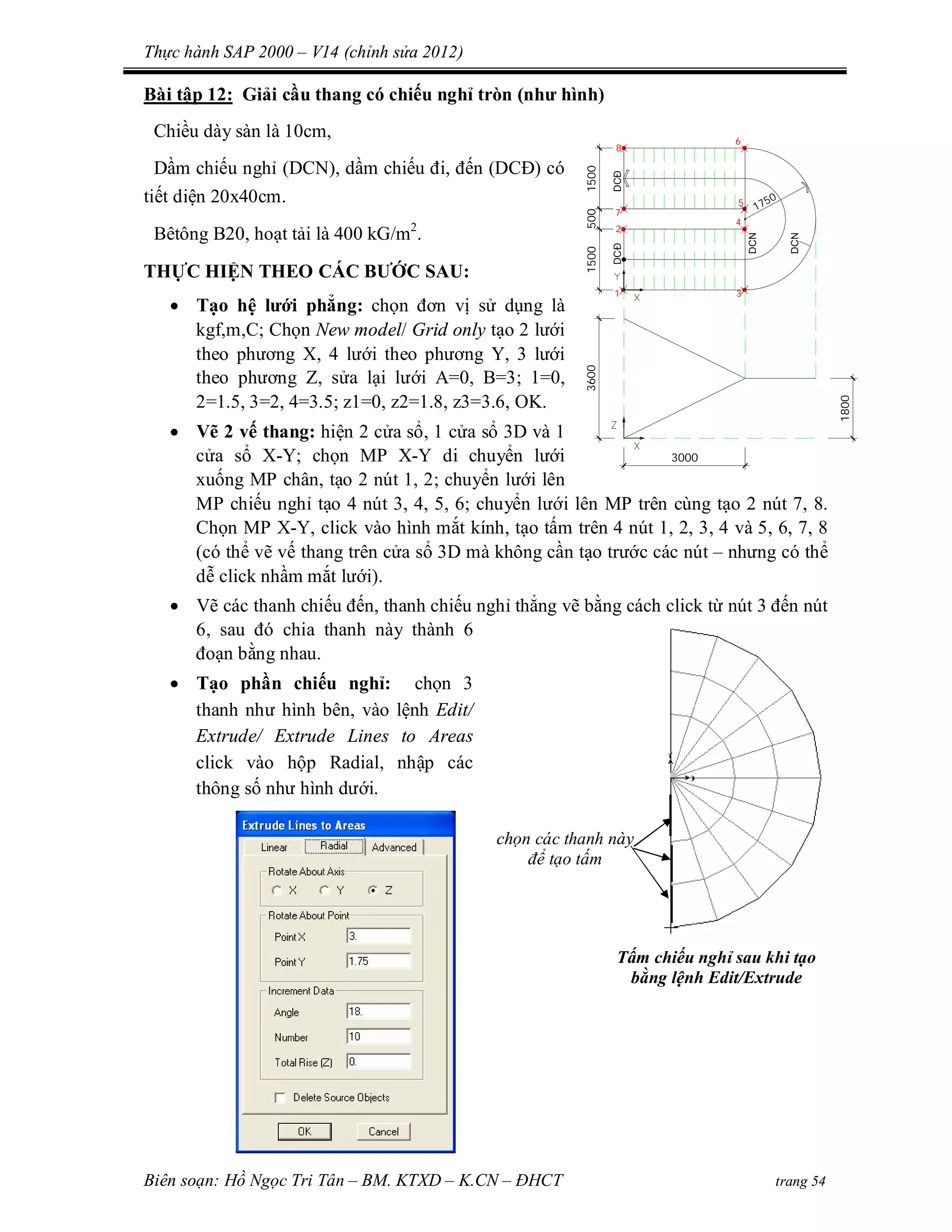 Huong dan cac bai tap mau sap2000 v14 | PDF