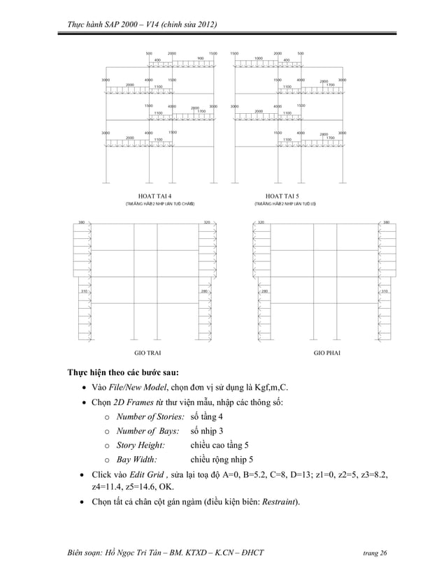 Huong dan cac bai tap mau sap2000 v14 | PDF