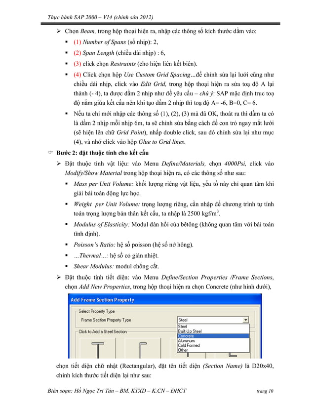 Huong dan cac bai tap mau sap2000 v14 | PDF