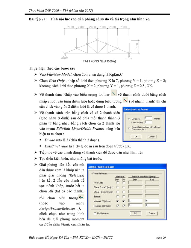 Huong dan cac bai tap mau sap2000 v14 | PDF