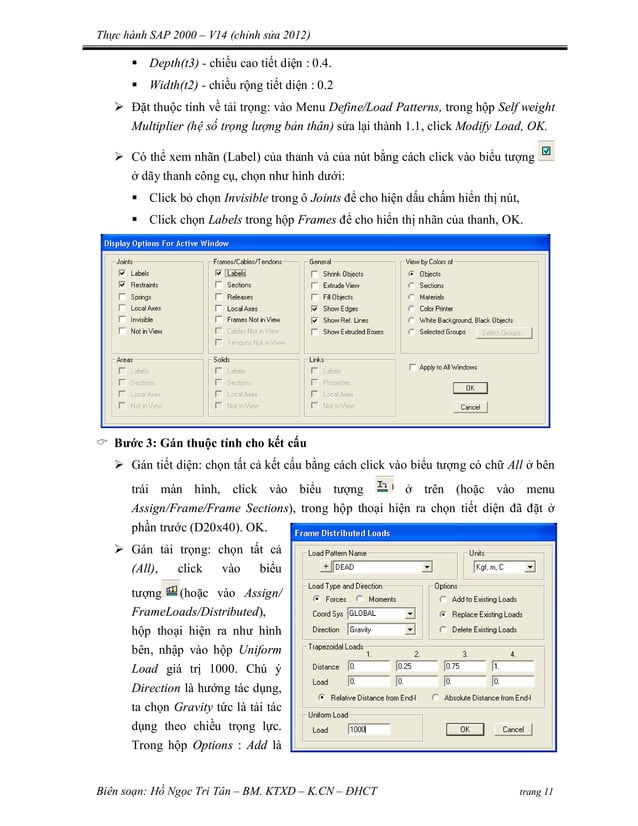 Huong dan cac bai tap mau sap2000 v14 | PDF