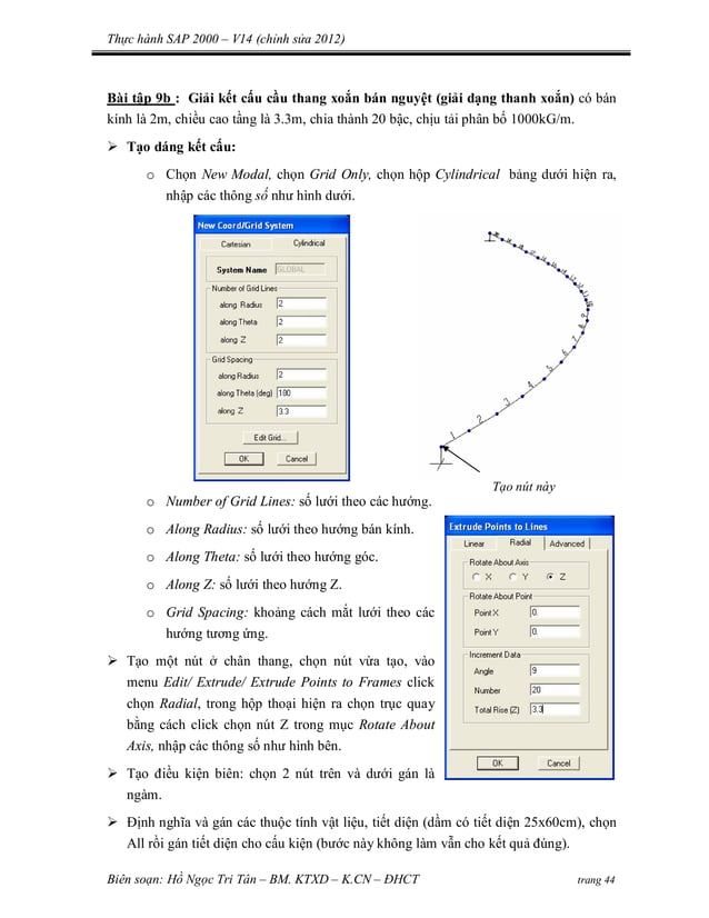 Huong dan cac bai tap mau sap2000 v14 | PDF