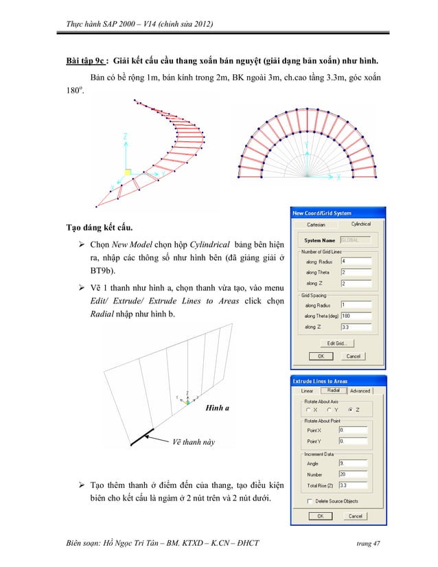 Huong dan cac bai tap mau sap2000 v14 | PDF
