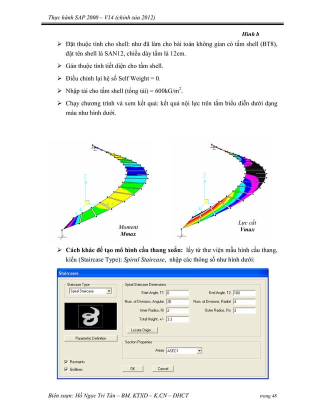 Huong dan cac bai tap mau sap2000 v14 | PDF