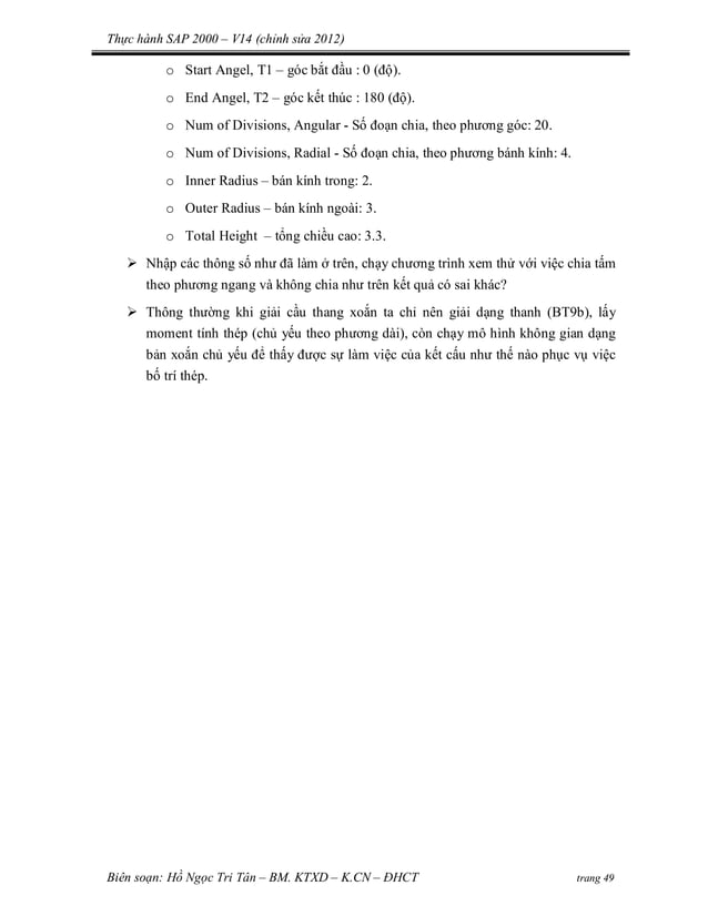 Huong dan cac bai tap mau sap2000 v14 | PDF