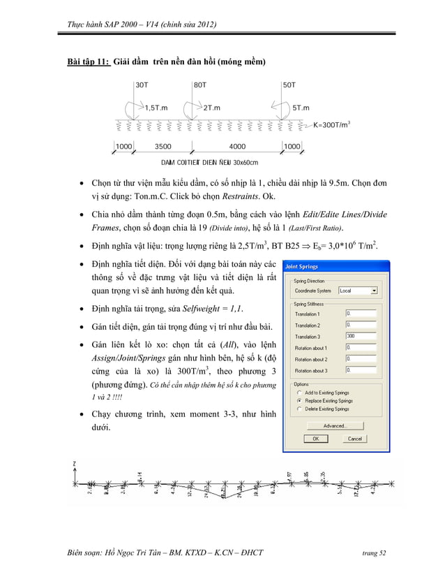 Huong dan cac bai tap mau sap2000 v14 | PDF