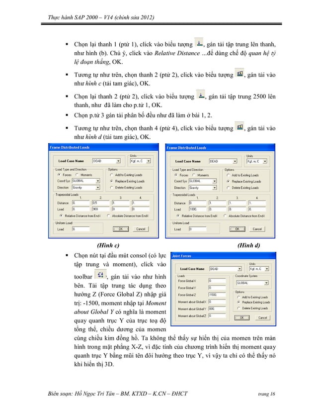 Huong dan cac bai tap mau sap2000 v14 | PDF