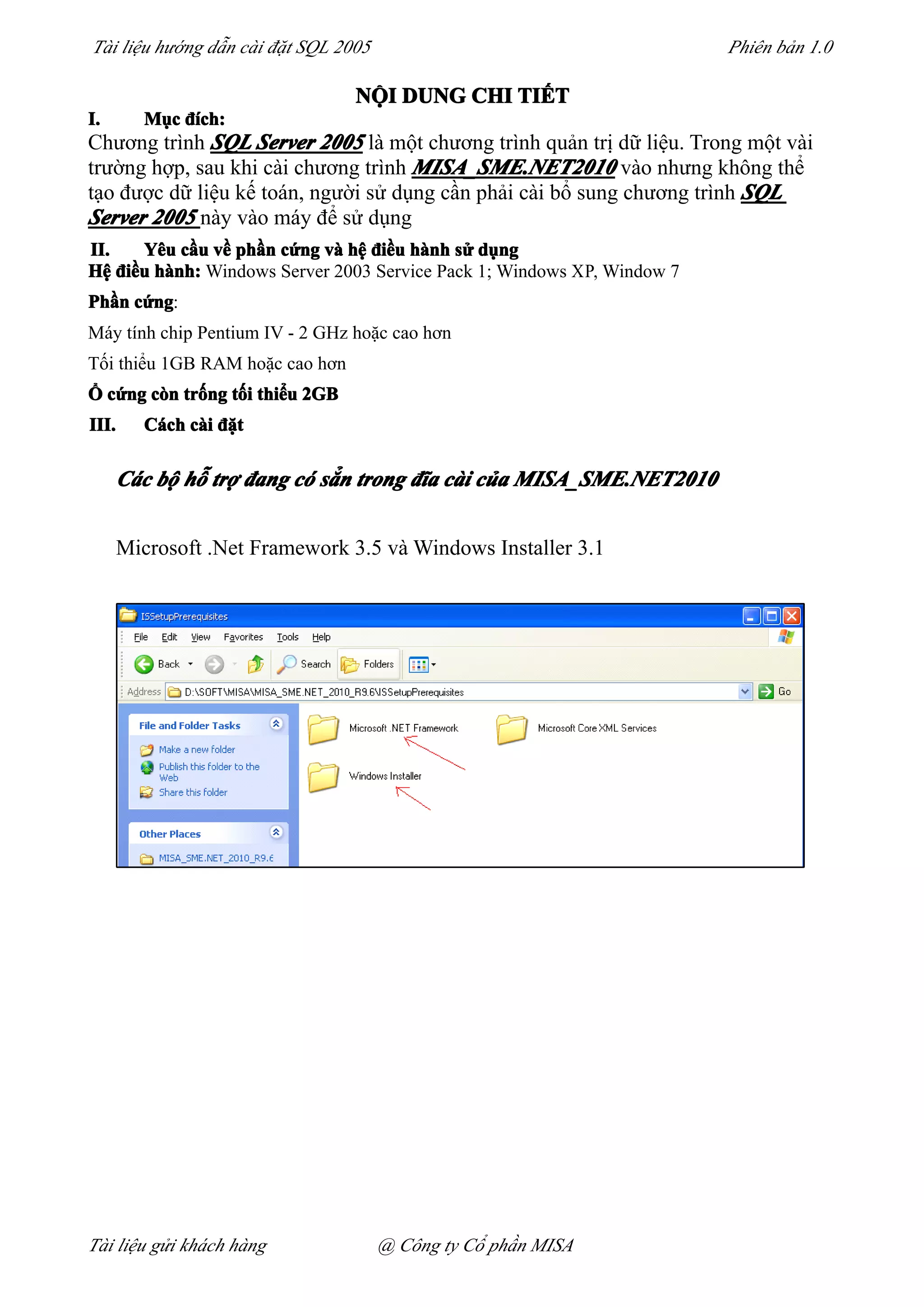 Huong dan cai dat sql 2005 | PDF