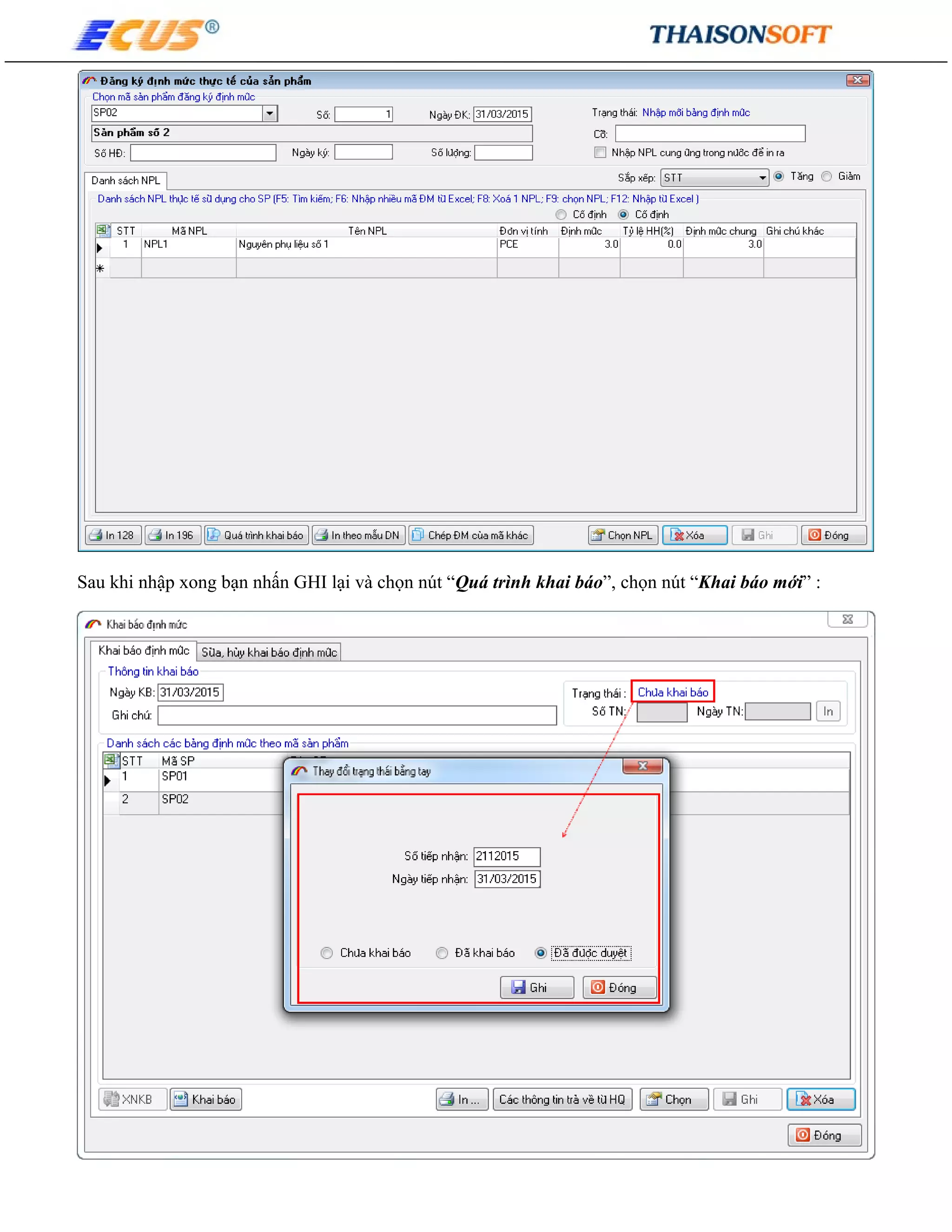 Huong dan chuyen trang thai tren ecus | DOC