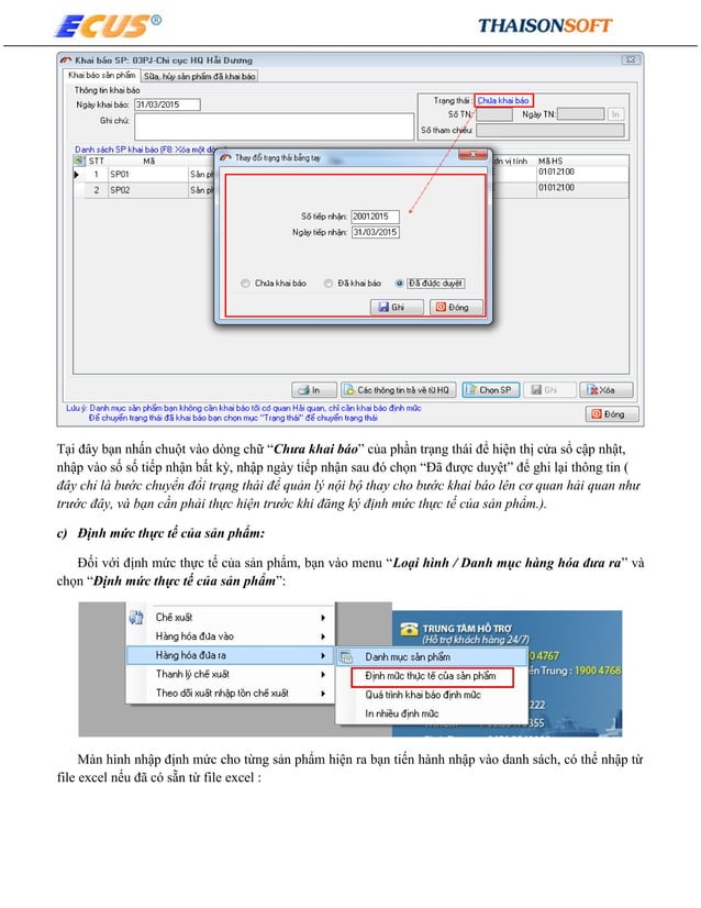 Huong dan chuyen trang thai tren ecus | DOC