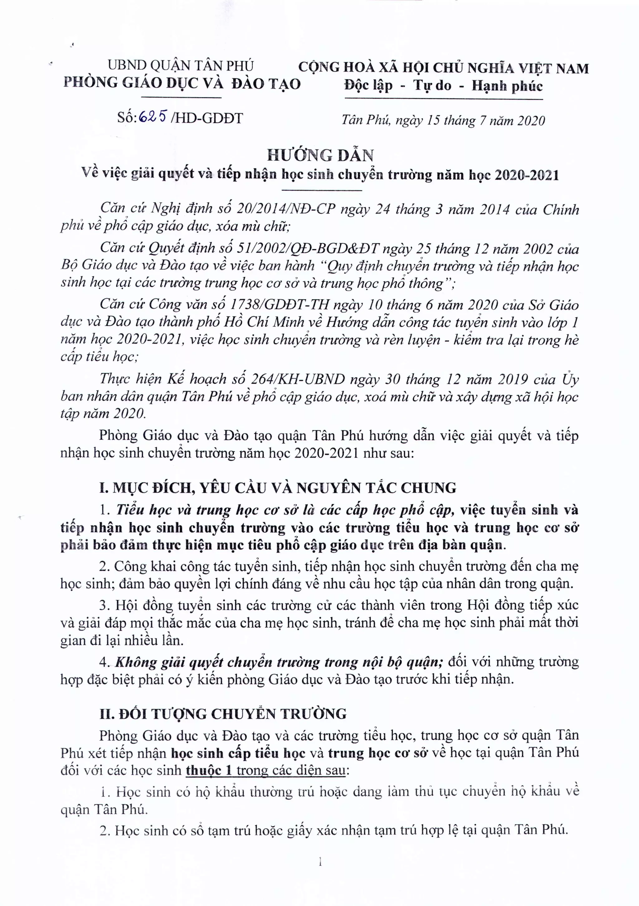 Huong dan chuyen truong 2020-PGD | PDF