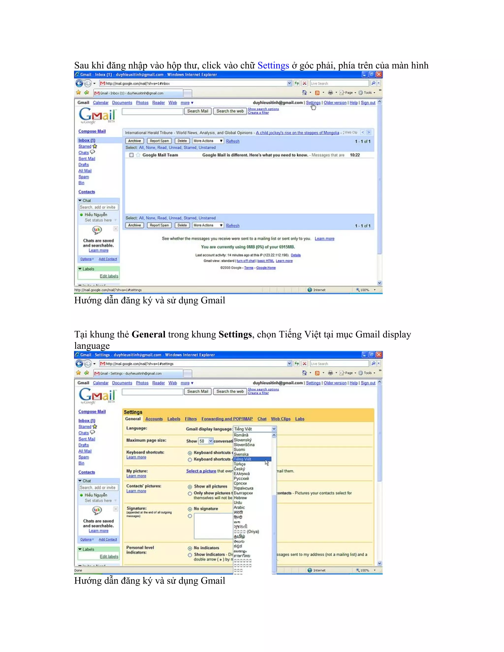 H uong dan dang ki gmail | PDF