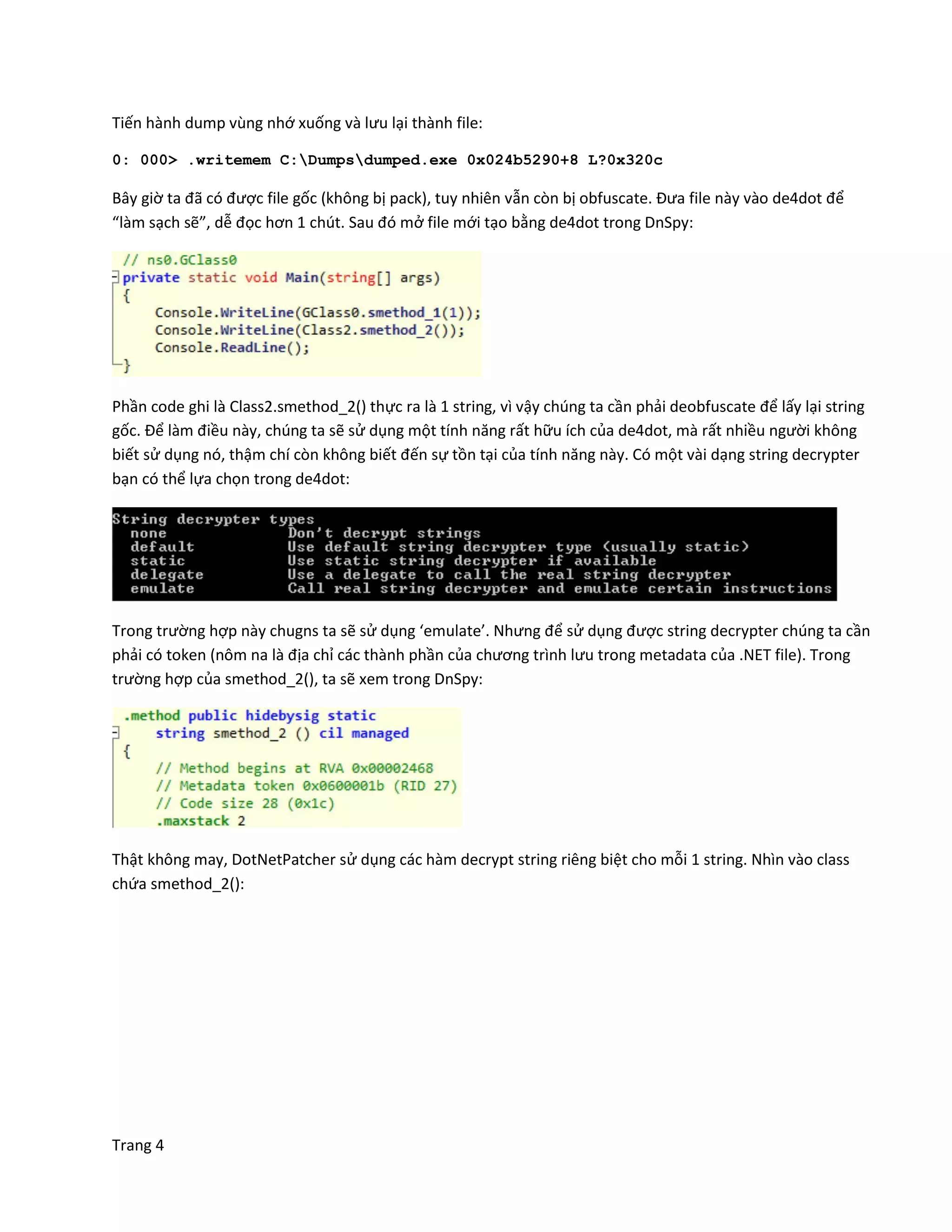 Hướng dẫn deobfuscate DotnetPatcher 3.1 - Bài dịch | PDF