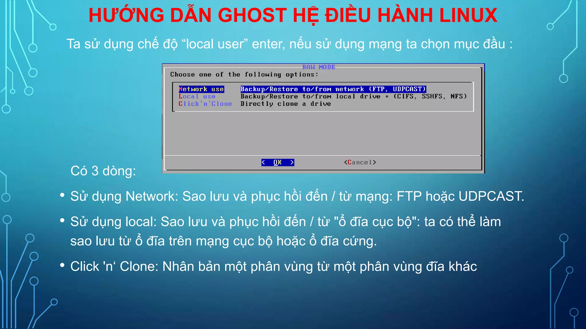 Huong dan ghost hdh linux qua g4 l | PPTX
