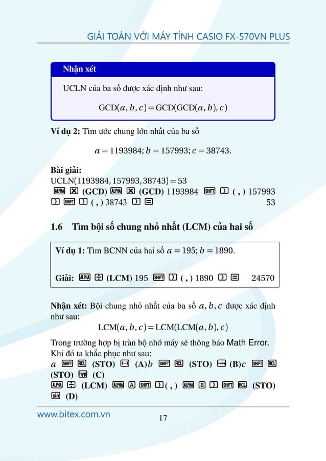 Hướng dẫn giải toán trên máy tính Casio fx-570VN PLUS | PDF