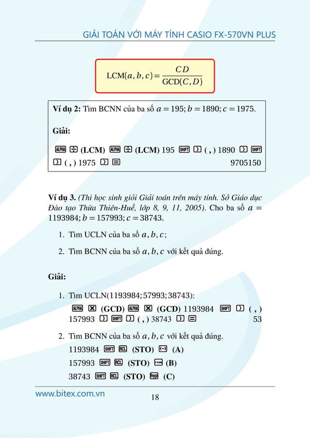 Hướng dẫn giải toán trên máy tính Casio fx-570VN PLUS | PDF