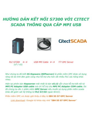 Hướng dẫn kết nối s7300 với citect (cáp USB MIP) | PDF
