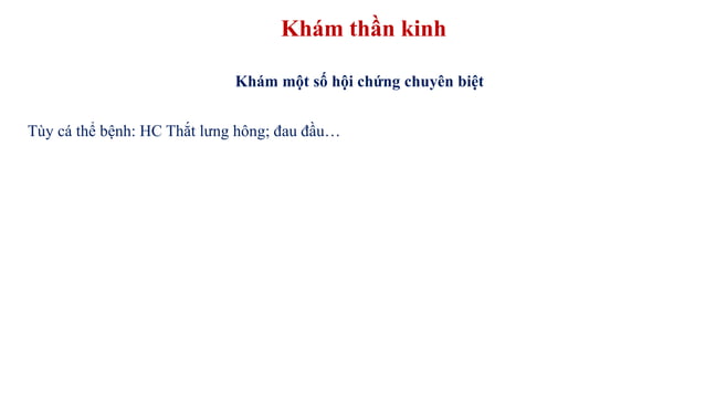 Hướng dẫn khám - làm bệnh án thần kinh | PPTX