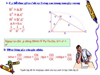 Huong dan lam bai thi violympic lop 9 phan hinh hoc | PPT