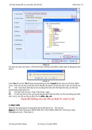 Huong dan sao luu phuc hoi phan mem MISA | PDF