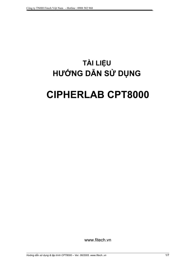 Hướng dẫn sử dụng máy kiểm kho Cipherlab CPT8000L | DOC