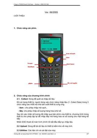 Hướng dẫn sử dụng máy kiểm kho Cipherlab CPT8000L | DOC