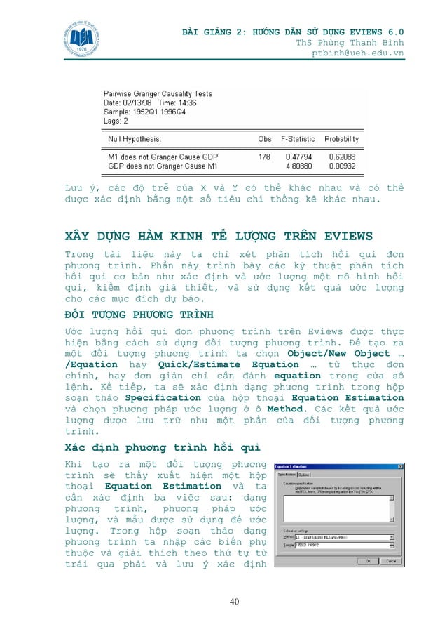 Huong dan su dung eviews 6.0 | PDF